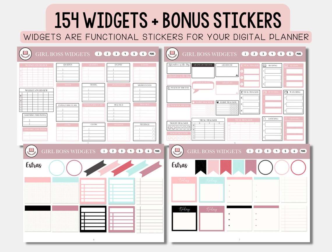 150 Widgets for Teacher Digital Planners Goodnotes Planner - Etsy