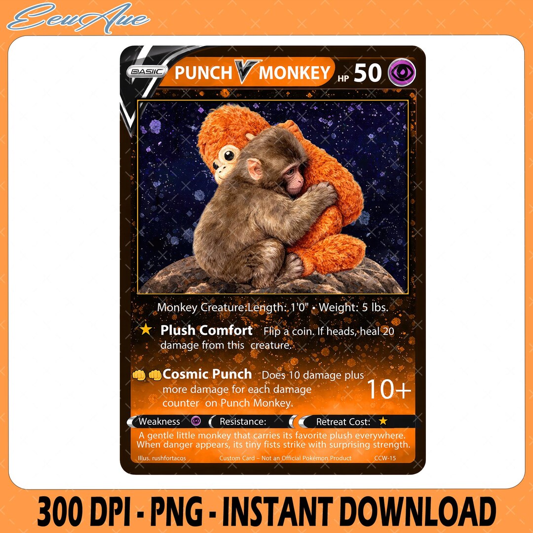 Punch Monkey Game Card Png, Funny Monkey Game Card Png, Retro Toy Style ...