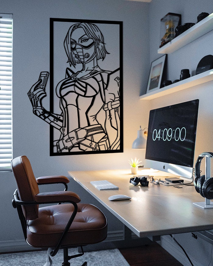 Viper Metal Wall Art, Valorant Wall Decor, Viper Art, Lol, Valorant Fan ...