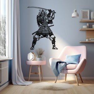 Japan Samurai Warrior Metal Wall Art, Samurai Wall Decor, Ninja Art ...