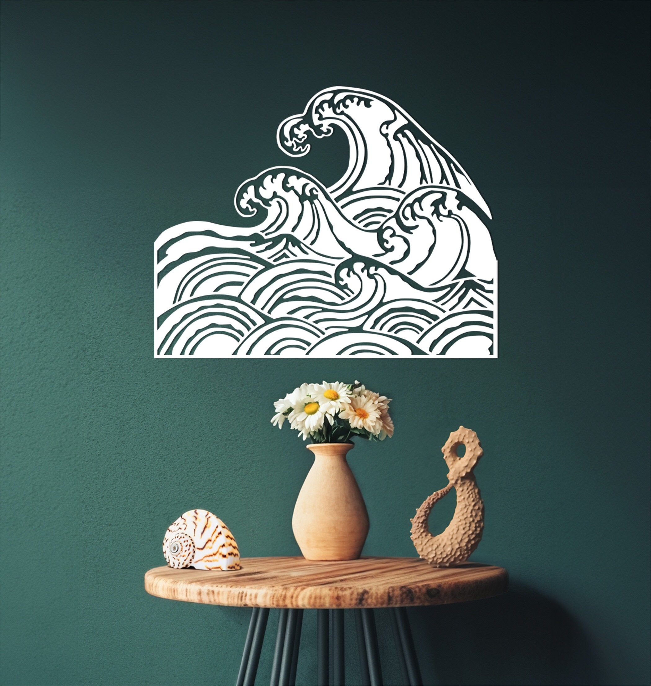 The Great Wave off Kanagawa Metal Wall Art, Great Wave Wall Art ...