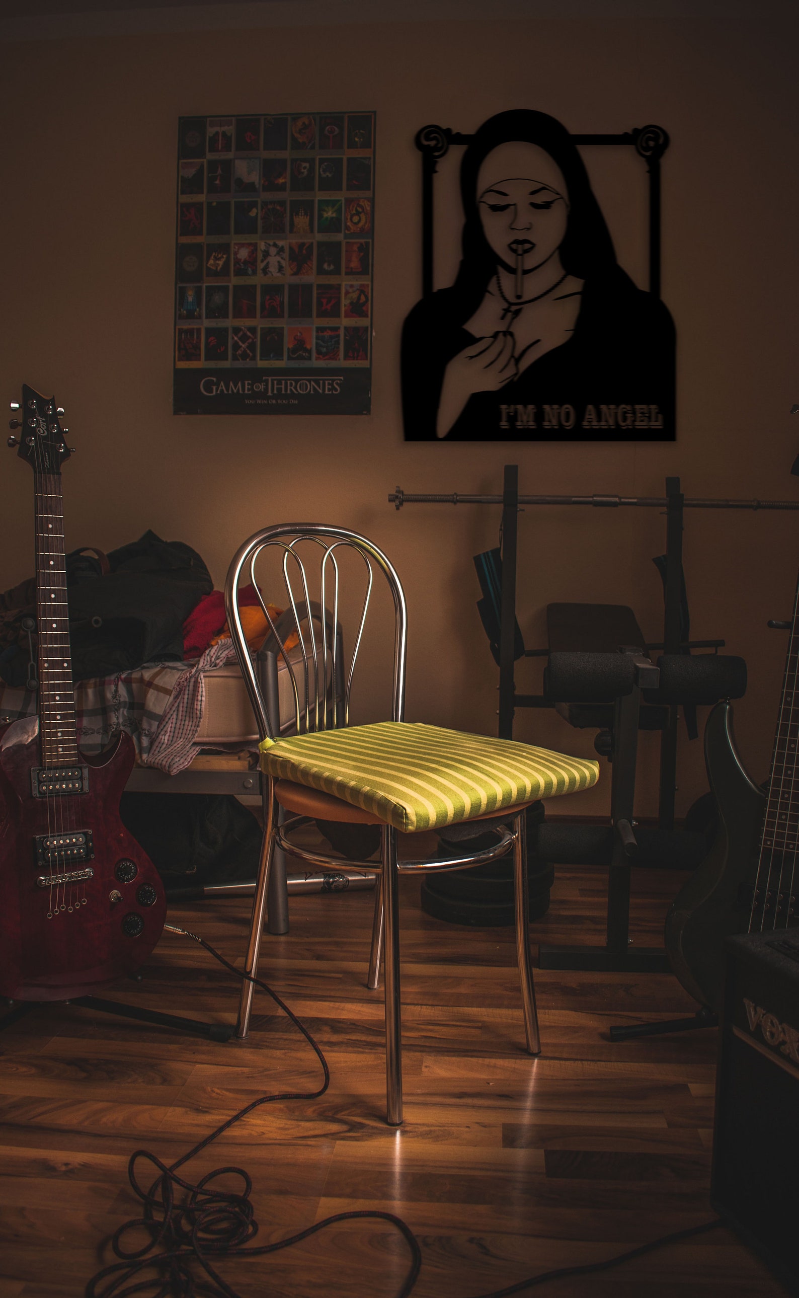 Smoking Nun Metal Art, Feminist Wall Decor, Metal Wall Art, Metal Wall ...