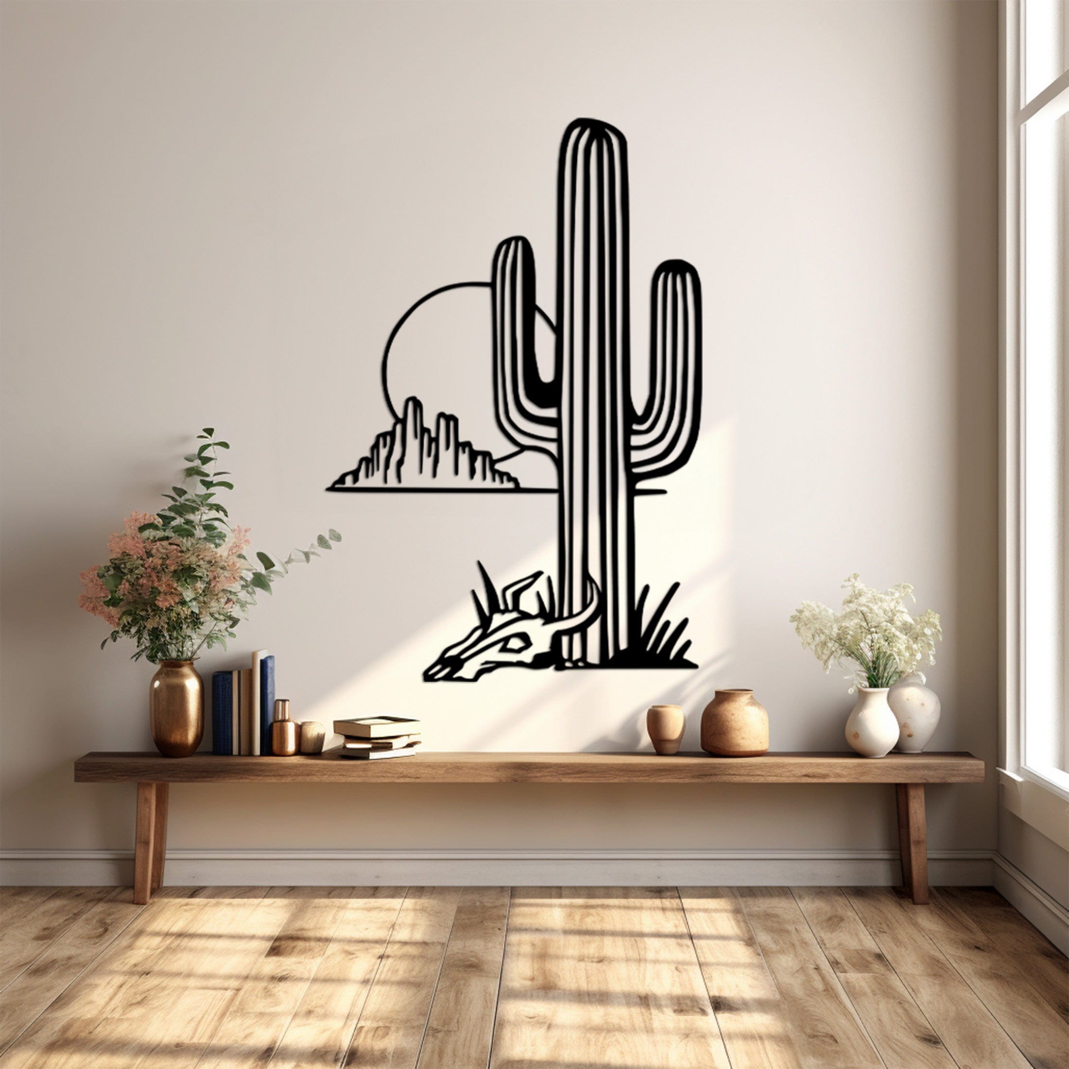 Cactus 3 Metal Wall Decor, Western Metal Cactus Wall Art, Large Metal Wall Art, Western Decor ...
