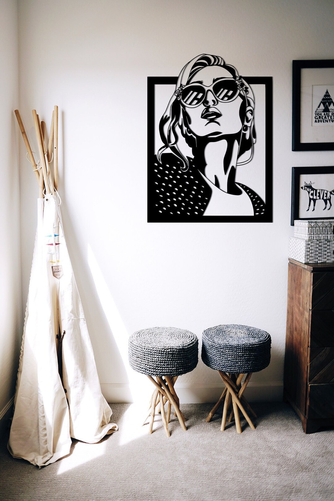 Cool Woman Portrait Wall Art, Strong Woman Art, Home Wall Art, Metal ...