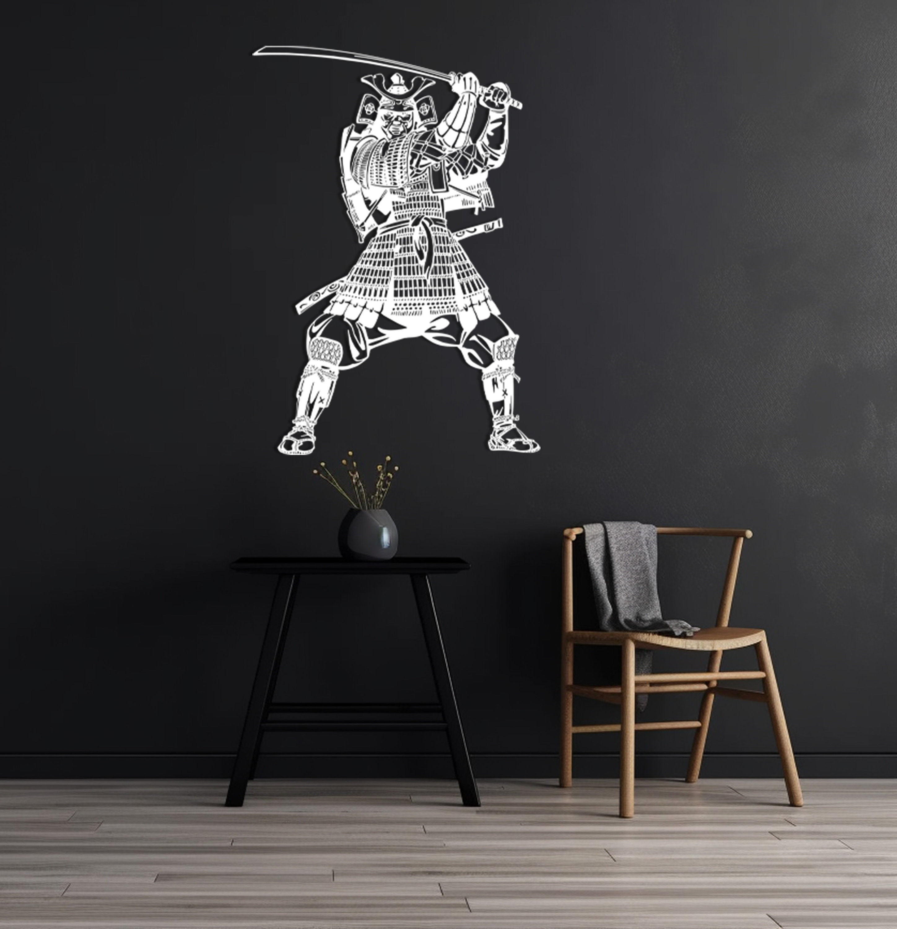 Japan Samurai Warrior Metal Wall Art, Samurai Wall Decor, Ninja Art ...