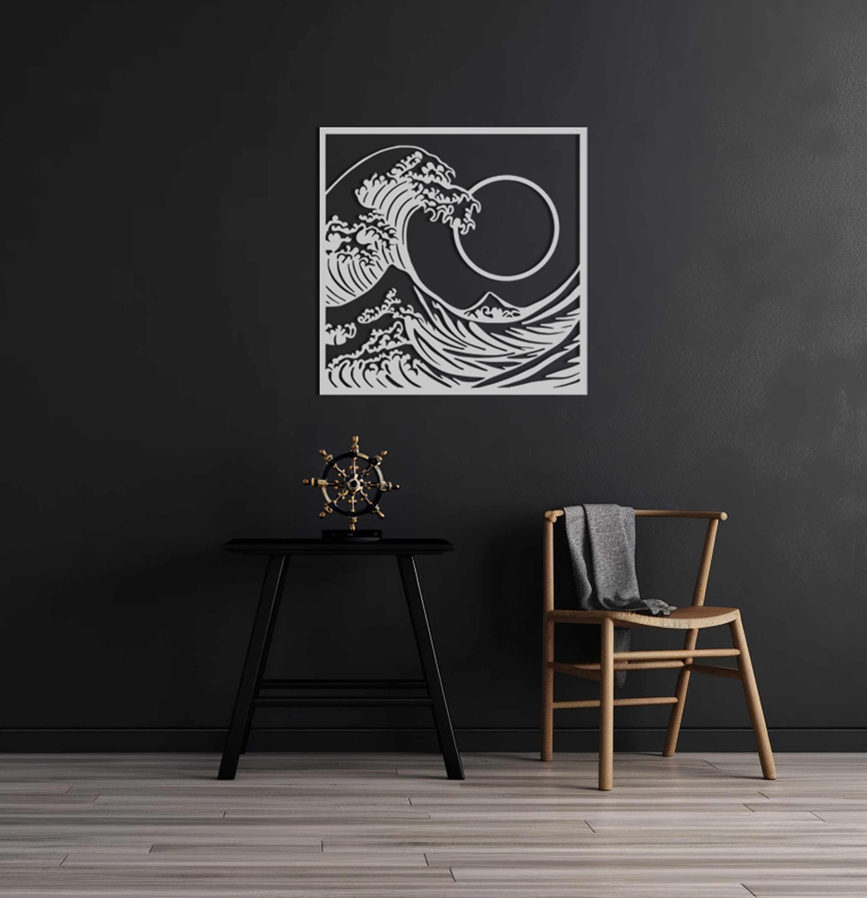 The Great Wave off Kanagawa Metal Wall Art, Great Wave Wall Art ...