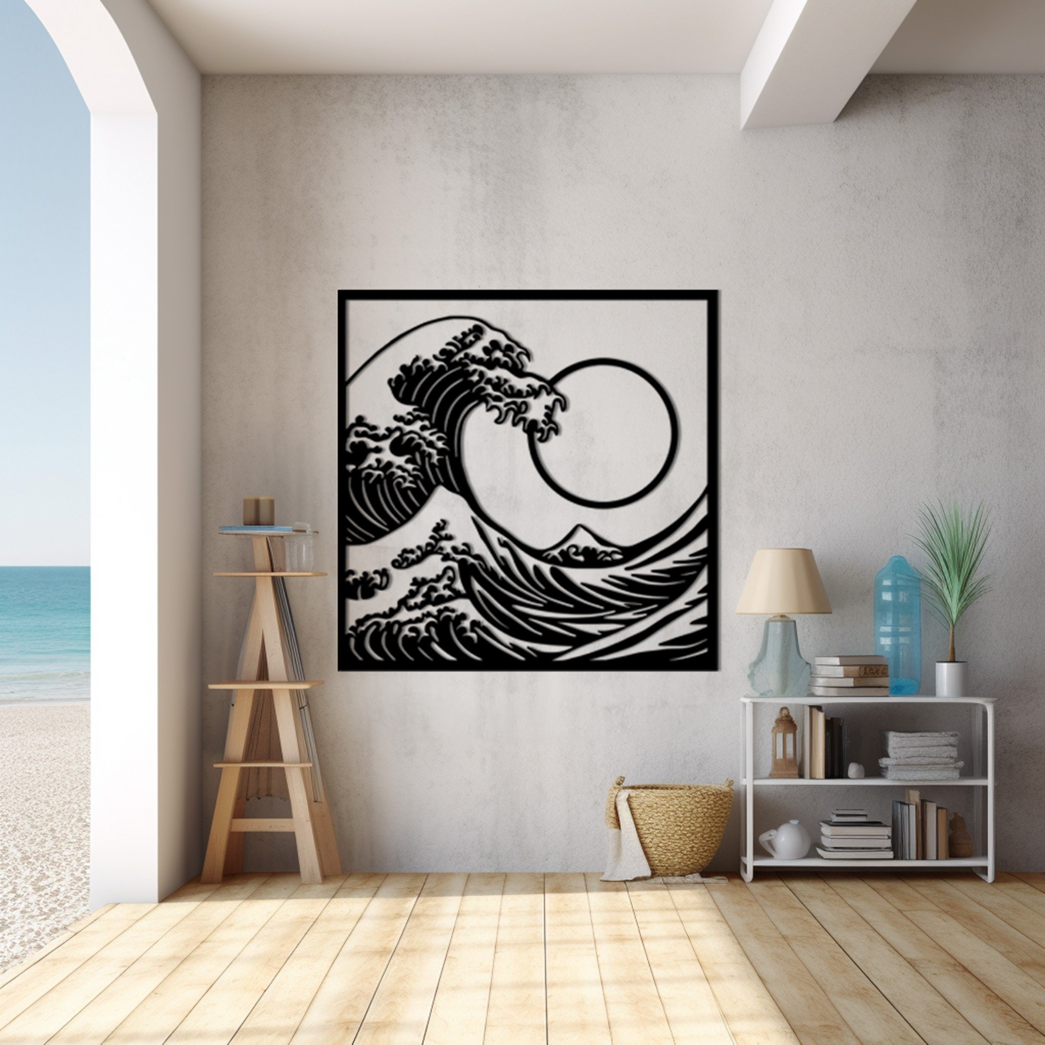 The Great Wave off Kanagawa Metal Wall Art, Great Wave Wall Art ...