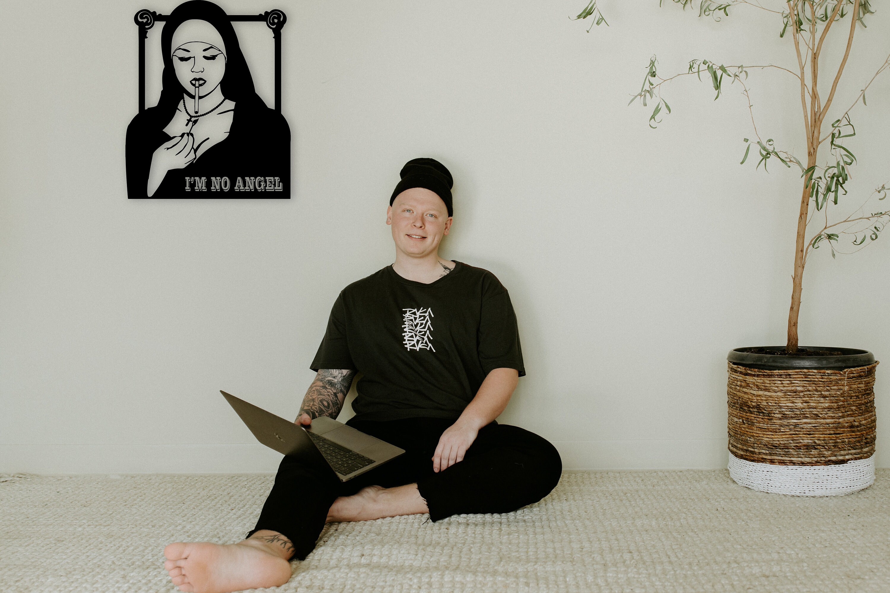 Smoking Nun Metal Art, Feminist Wall Decor, Metal Wall Art, Metal Wall ...