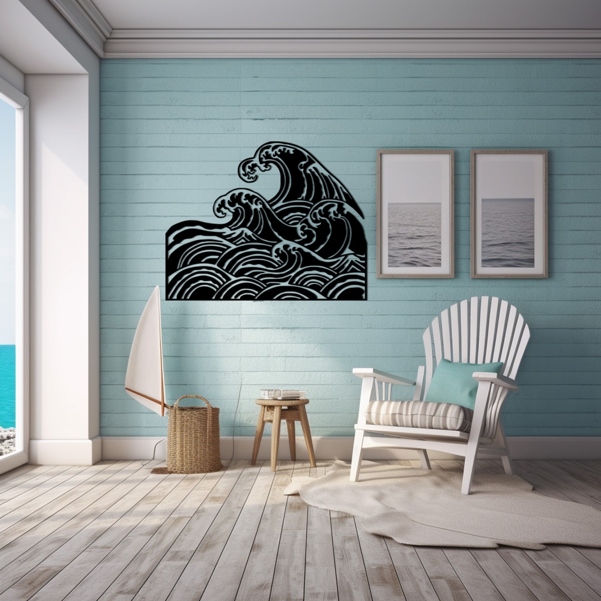 The Great Wave off Kanagawa Metal Wall Art, Great Wave Wall Art ...