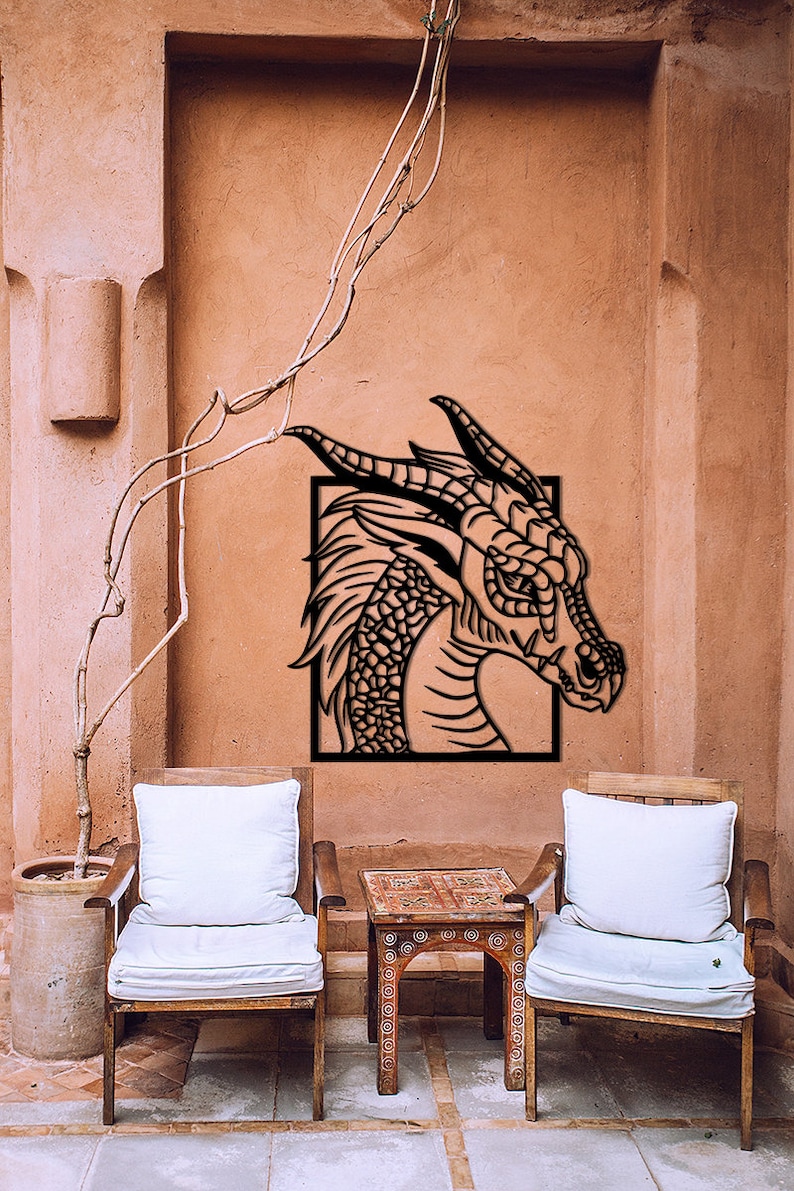Dragon Head Metal Wall Art, Dragon Metal Wall Art, Dragon Wall Hanging ...