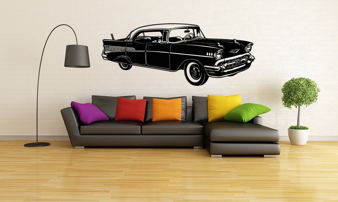 Classic Car Metal Wall Art, Car Wall Art, Vintage Car, Living Room ...