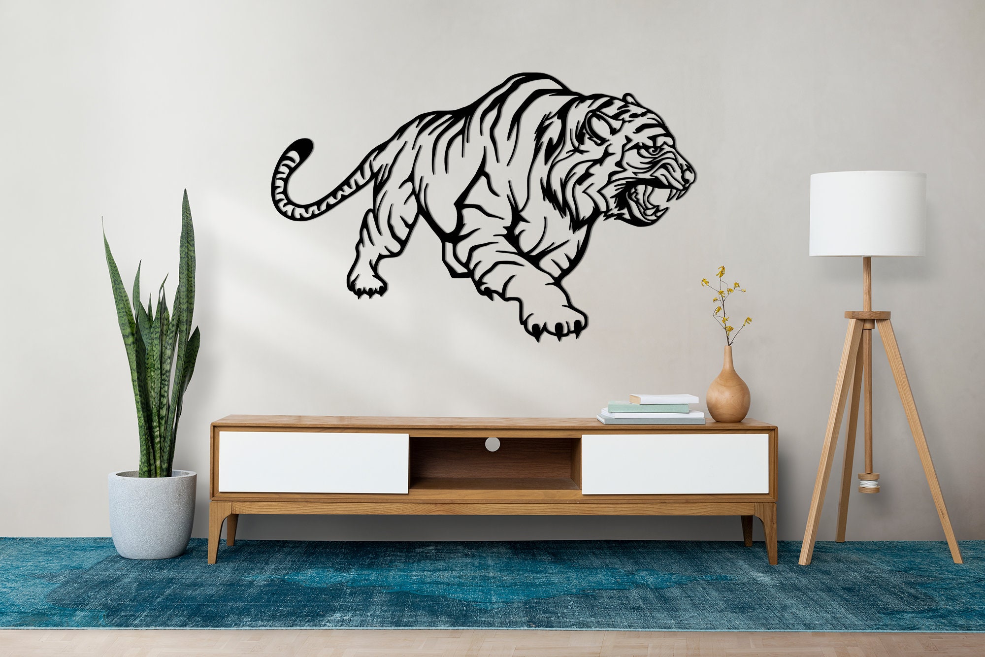 Tiger Metal Wall Art, Animals Head Art, Living Room Wall Decor, Bedroom ...