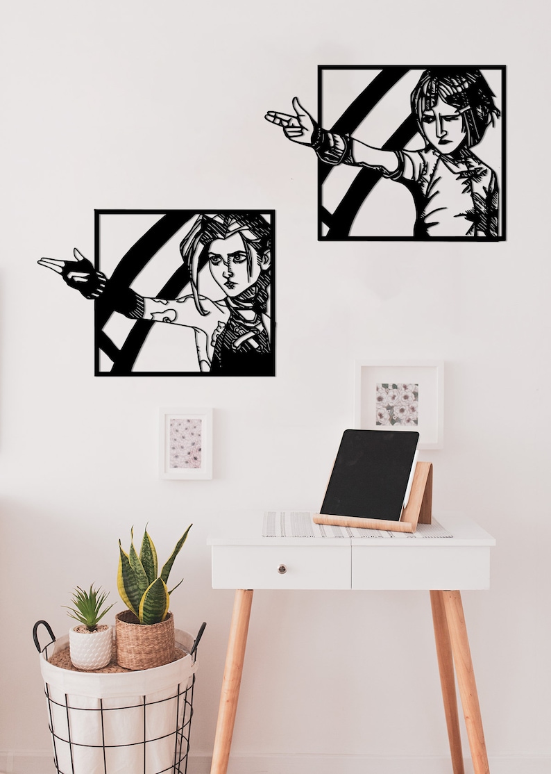 Jinx and Powder Metal Wall Art, League of Legends Wall Decor, Arcane ...