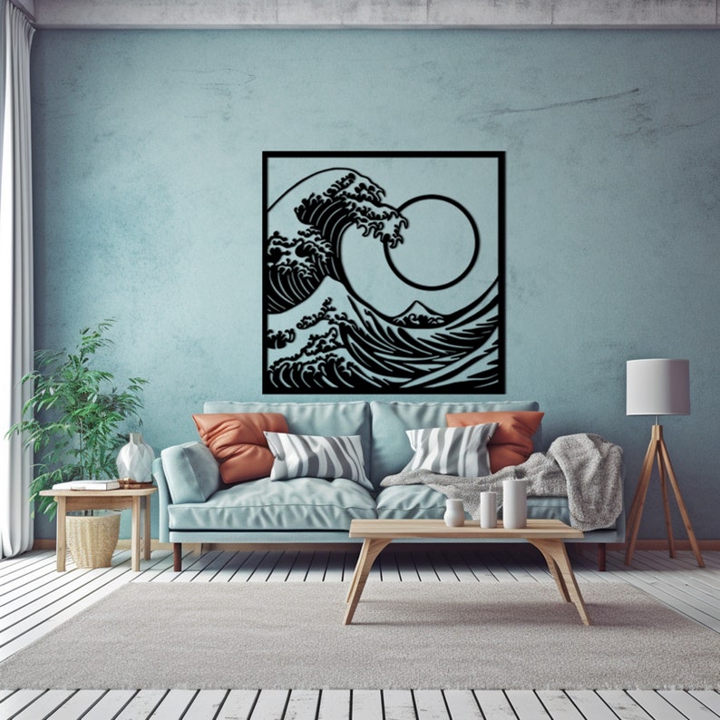 The Great Wave off Kanagawa Metal Wall Art, Great Wave Wall Art ...