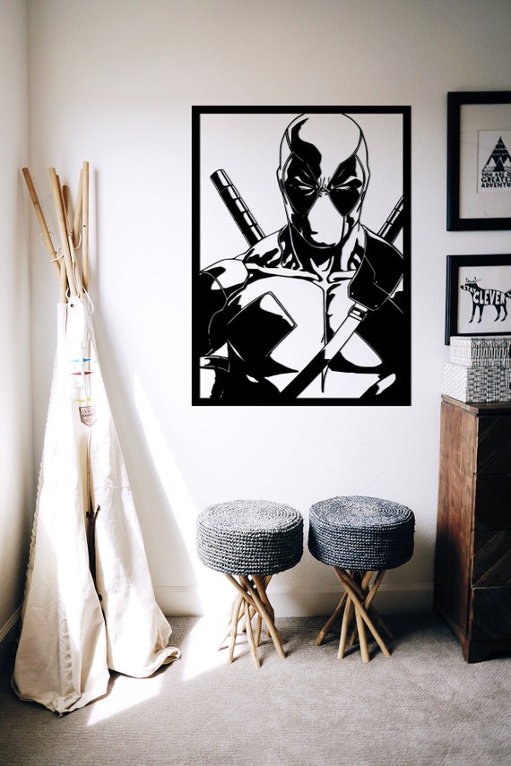 Deadpool Metal Wall Art Marvel Comics Home Decor Winston - Etsy