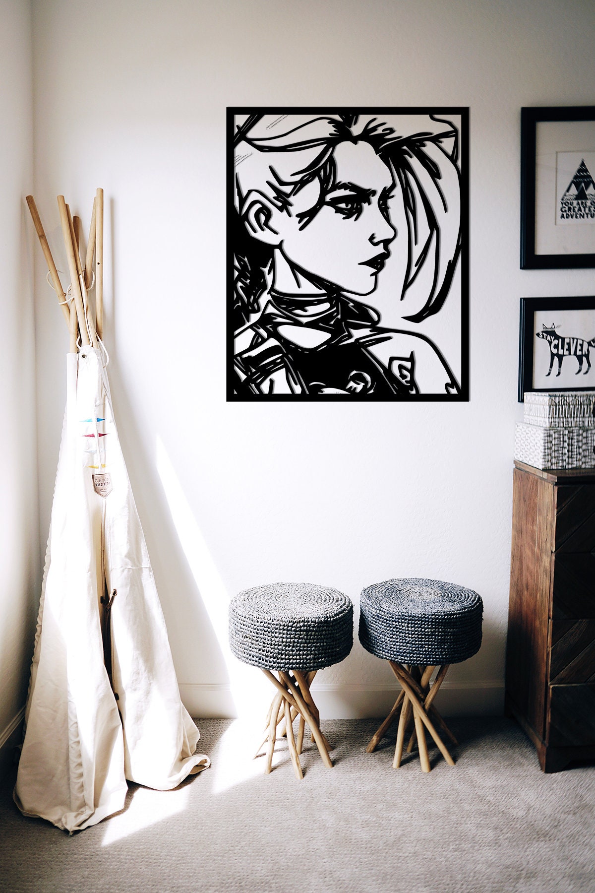 Jinx Metal Wall Art, League of Legends Wall Decor, Arcane Jinx Art, Lol ...