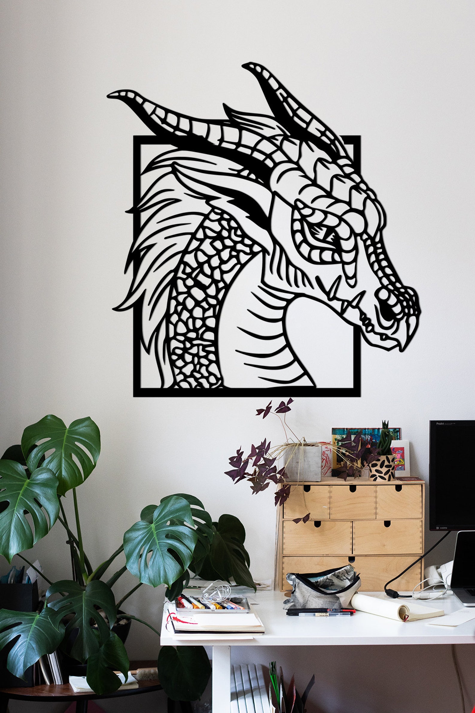 Dragon Head Metal Wall Art, Dragon Metal Wall Art, Dragon Wall Hanging ...