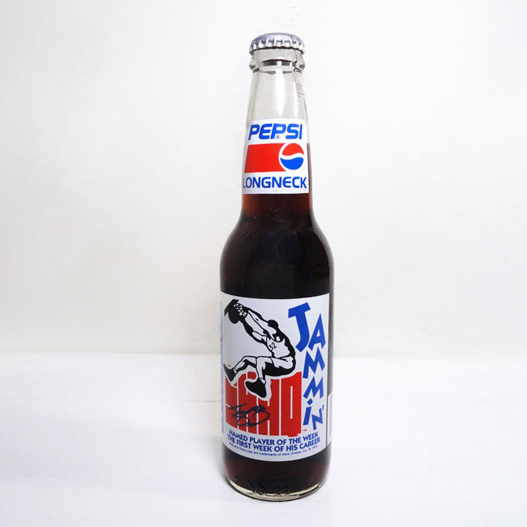 Shaq Jammin' Full 12 Oz Longneck Pepsi Bottle 1992-1993 Orlando Magic ...