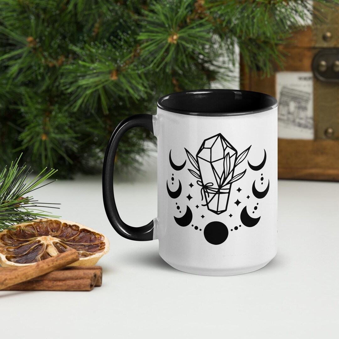 Phases of the Moon Coffee Mug: Crystal Lover Cottagecore Gift, 15oz - Etsy