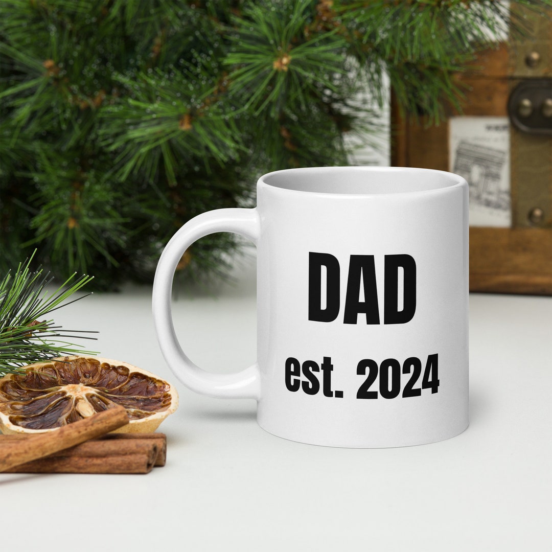 Dad Est. 2024 Mug, Large Father Gift Mug, White 20oz Ceramic Coffee Mug ...