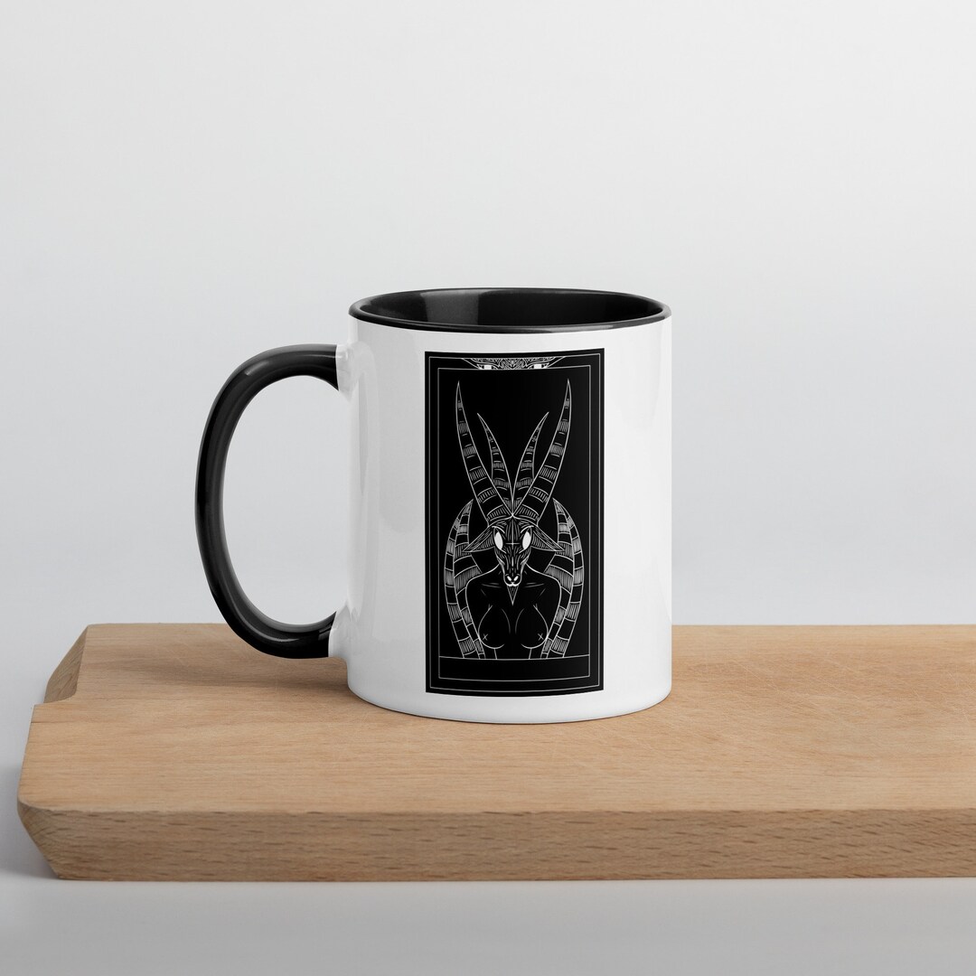 Female Satan Mug Tarot Style With Black Inside & Black Handle, Female ...