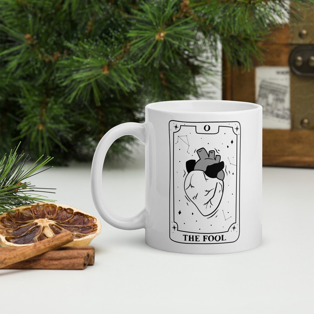 The Fool Tarot Mug, Heart Tarot Card Coffee Mug, Oracle Card Cup ...