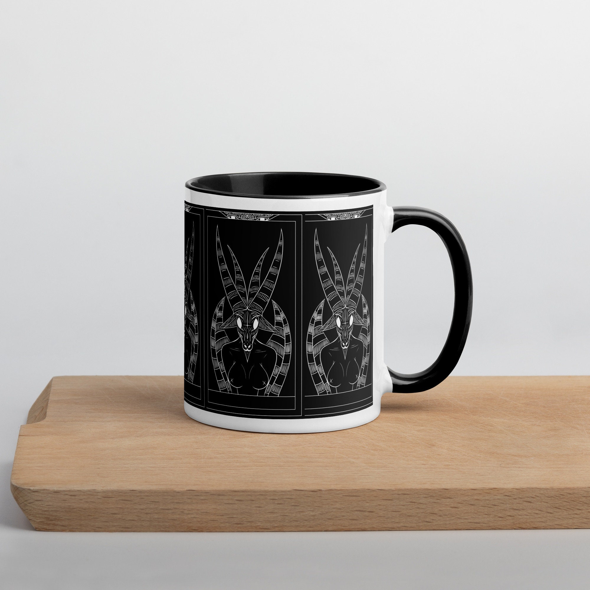 Female Satan Mug Tarot Style With Black Inside & Black Handle, Female ...