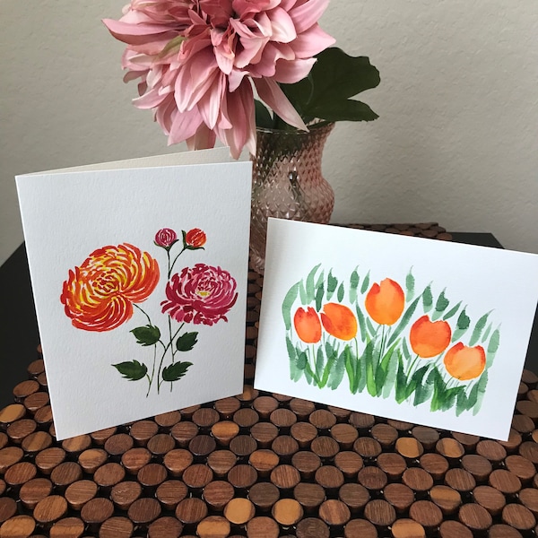 Watercolor Hand Painted Cards - Etsy