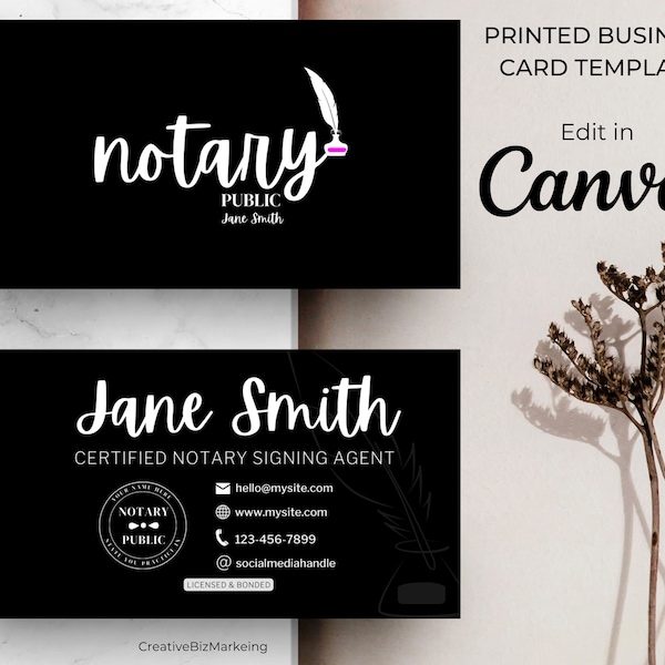 Notary Business Card - Etsy