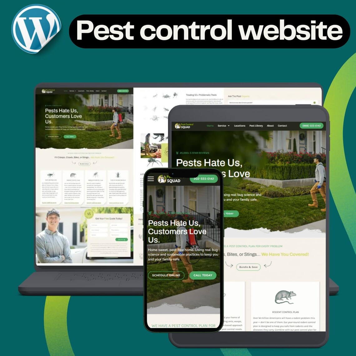 Pest Control Website Design | Wordpress Template | Pest Control Theme ...