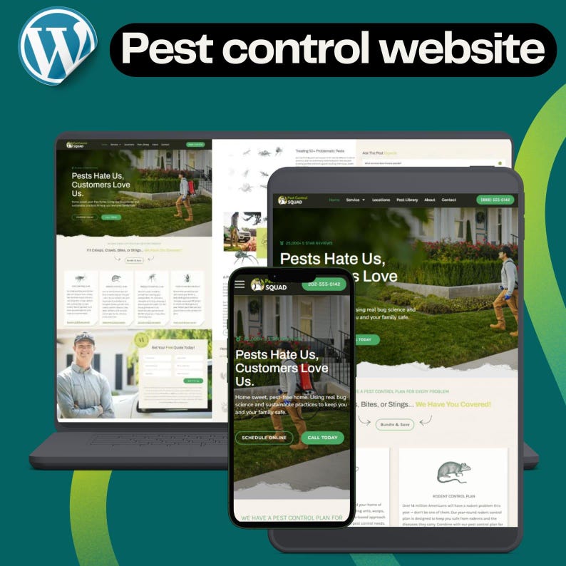 Pest Control Website Design | Wordpress Template | Pest Control Theme ...