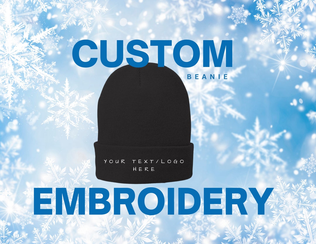 Custom Logo Beanie, Personalized Custom Embroidered Beanie, Custom Text ...