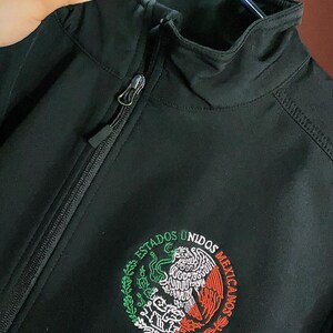 Mexican State Jacket Soft Shell Jacket Chamarra Con Escudo - Etsy