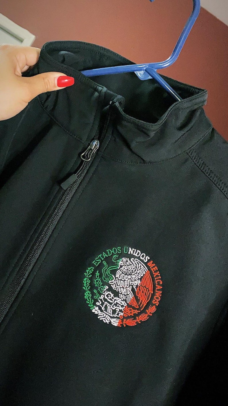 Mexican State Jacket Soft Shell Jacket Chamarra Con Escudo - Etsy