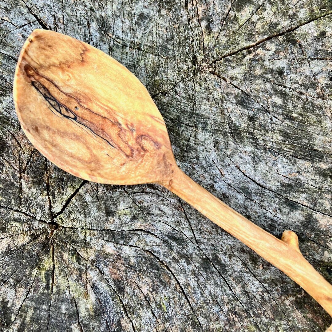 Hand Carved Wooden Spoon/maple Wood/9" Long/handmade Spoon/spalting ...