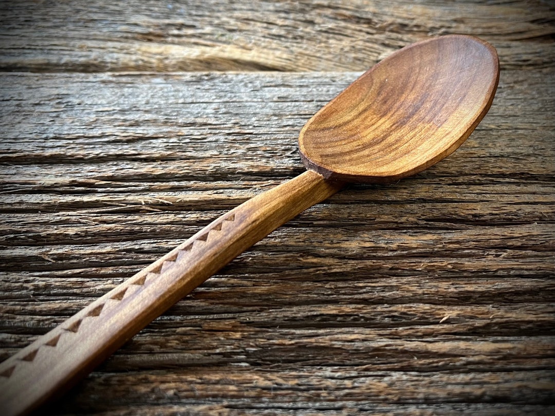 Hand Carved Wooden Eating Spoon/- Maple Wood/8.5" Long/handmade Spoon ...