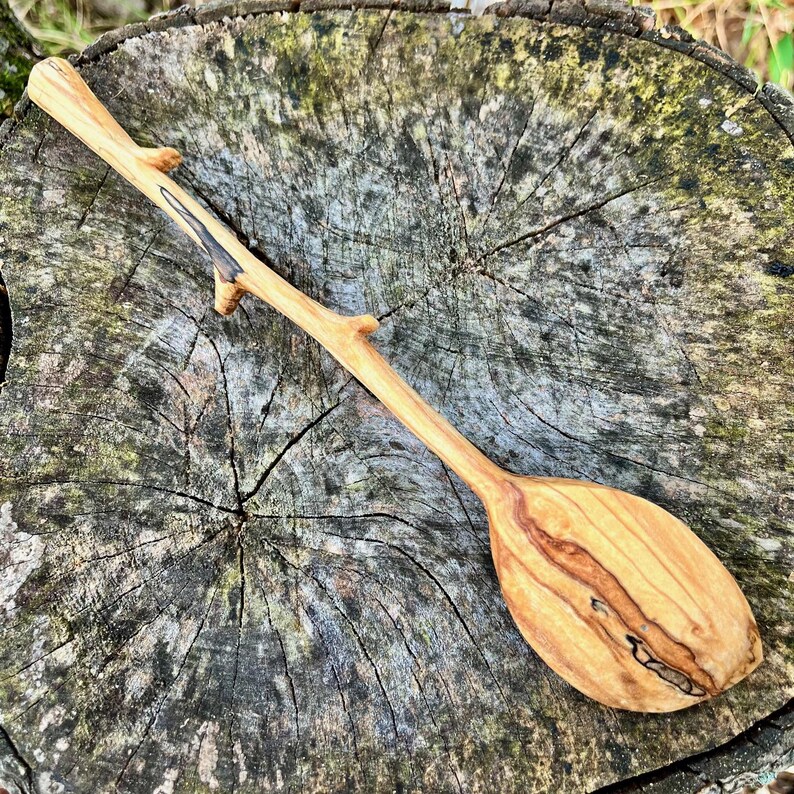 Hand Carved Wooden Spoon/maple Wood/9" Long/handmade Spoon/spalting ...