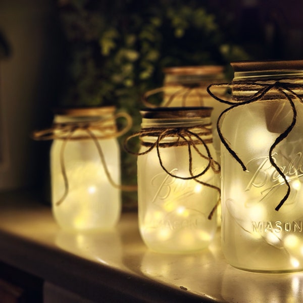 Lighted Mason Jars - Etsy