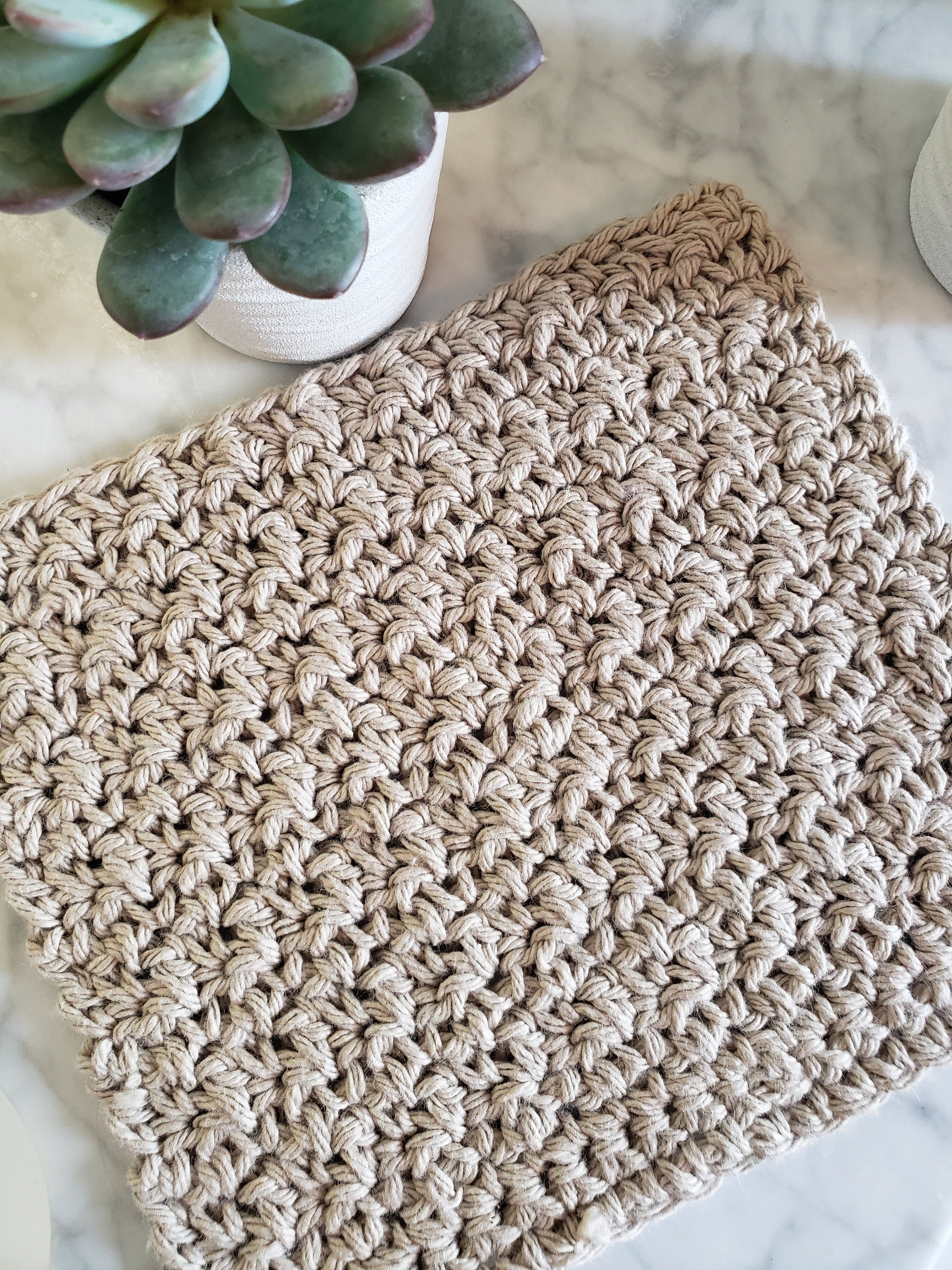 Easy Crochet Dishcloth Pattern PDF | Beginner Cotton Washcloth Crochet ...