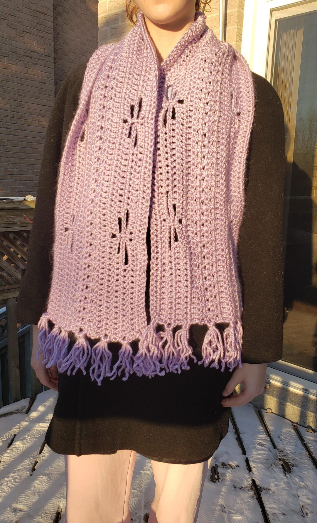 Crochet Scarf Pattern - Dragonfly Wings Pattern, Winter Scarf, Quick ...