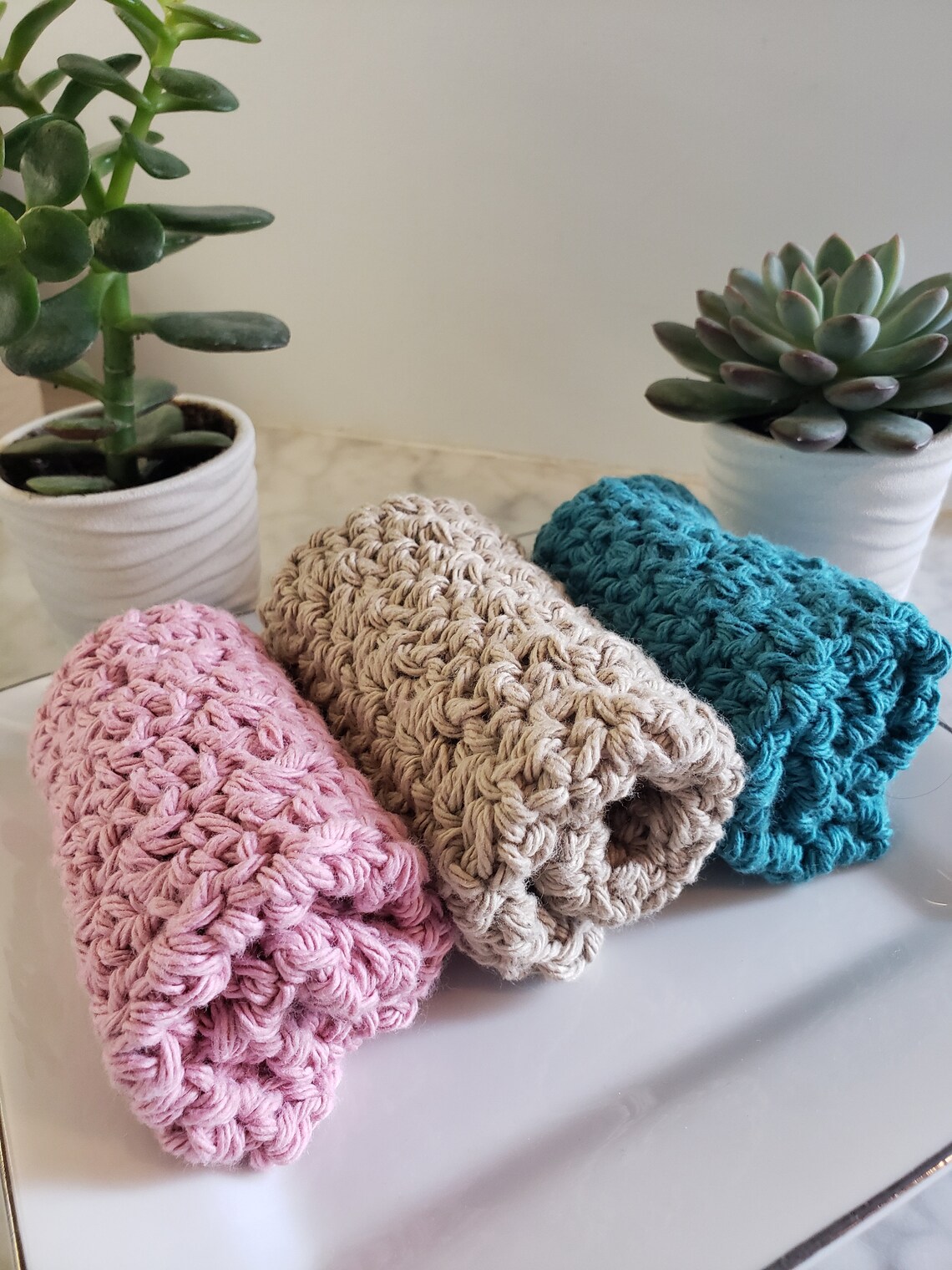 Crocheted Dishcloth PATTERN Washcloth Facecloth Easy Beginner Pattern 7 ...