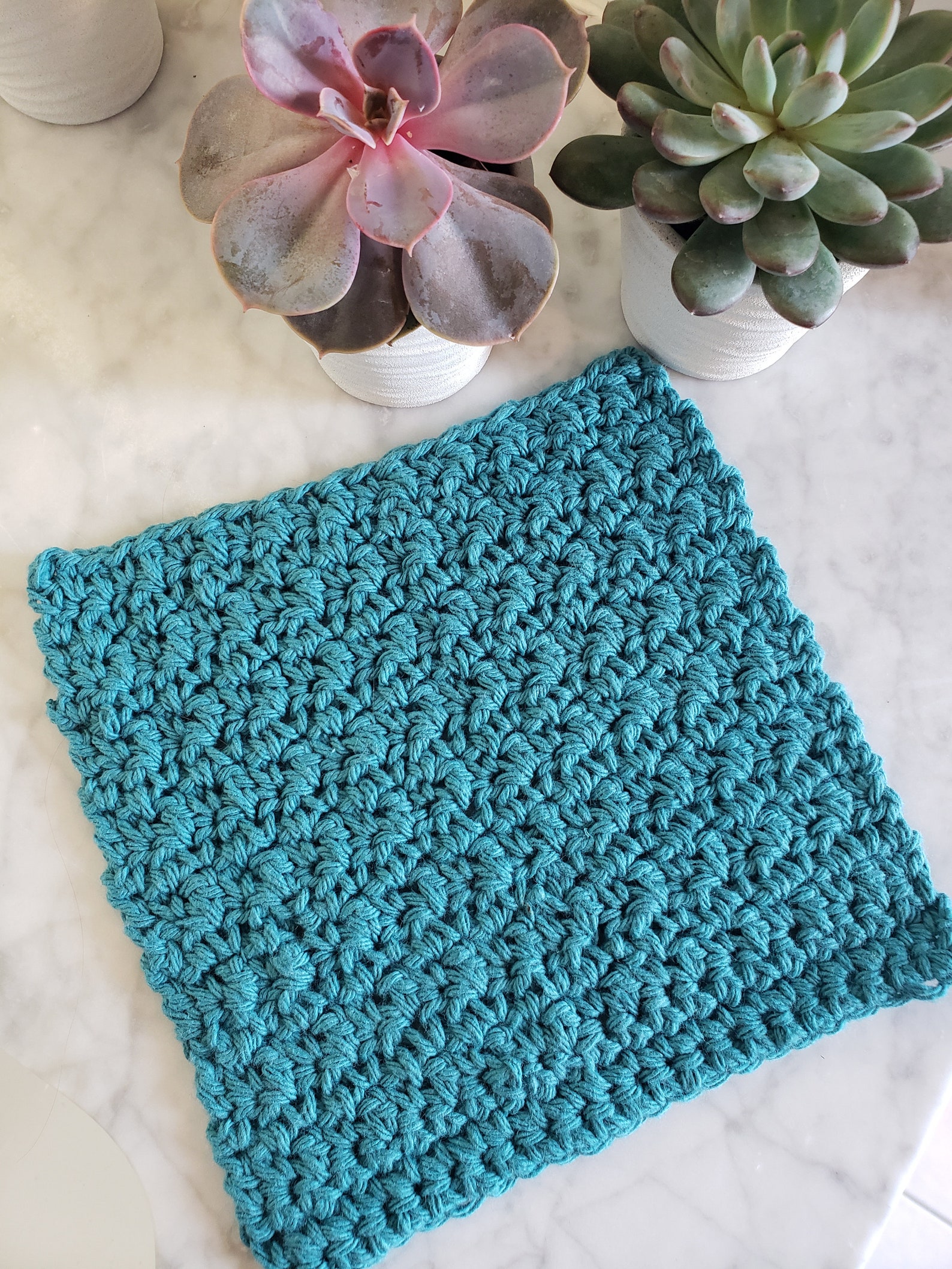 Crocheted Dishcloth PATTERN | Washcloth | Facecloth | Easy Beginner ...