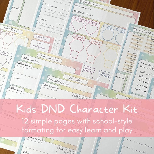 Kid Friendly Character Sheet Dnd - Etsy
