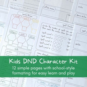 Kids DND Character Kit, Child and DND Beginner Friendly Character ...