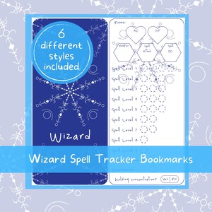 DND Wizard Spell Tracker Bookmarks, Printable Dungeons and Dragons 5e ...