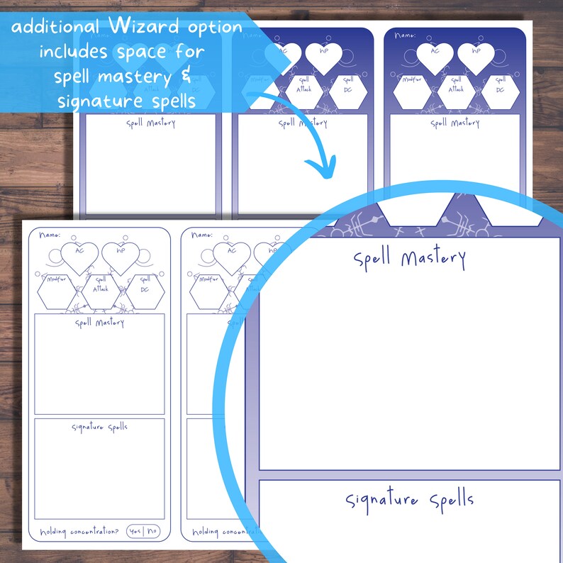 DND Wizard Spell Tracker Bookmarks, Printable Dungeons and Dragons 5e ...