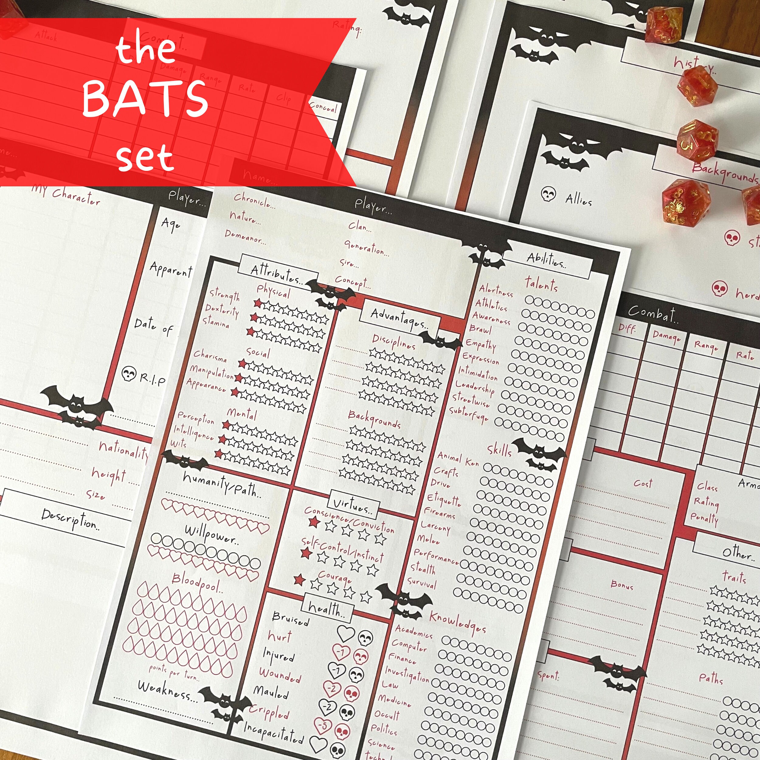 Vampire Clan VTM V20 FREE Set, Vampire the Masquerade 20th Anniversary ...