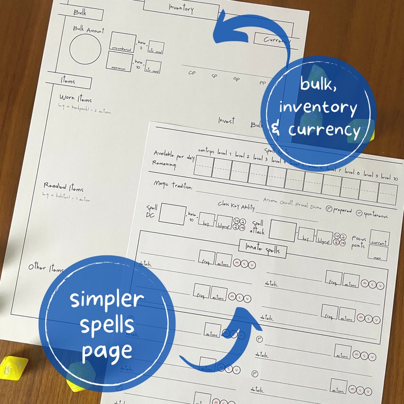 Simplified Pathfinder 2e Character Sheets for New Players, Clear ...