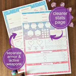Daggerheart Character Sheets 12 Form Fillable Printable Set With Dyslexia-friendly Font, Fun ...