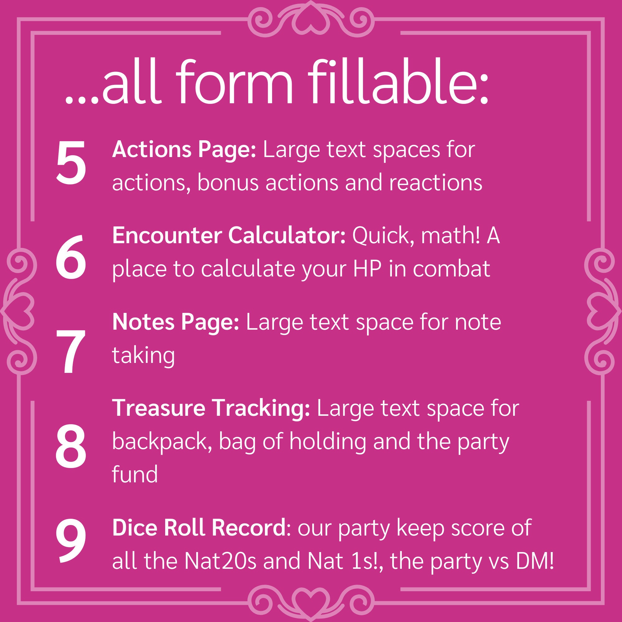 DND 5e Character Sheet Set, Rainbow Dice Series With 9 Form Fillable ...